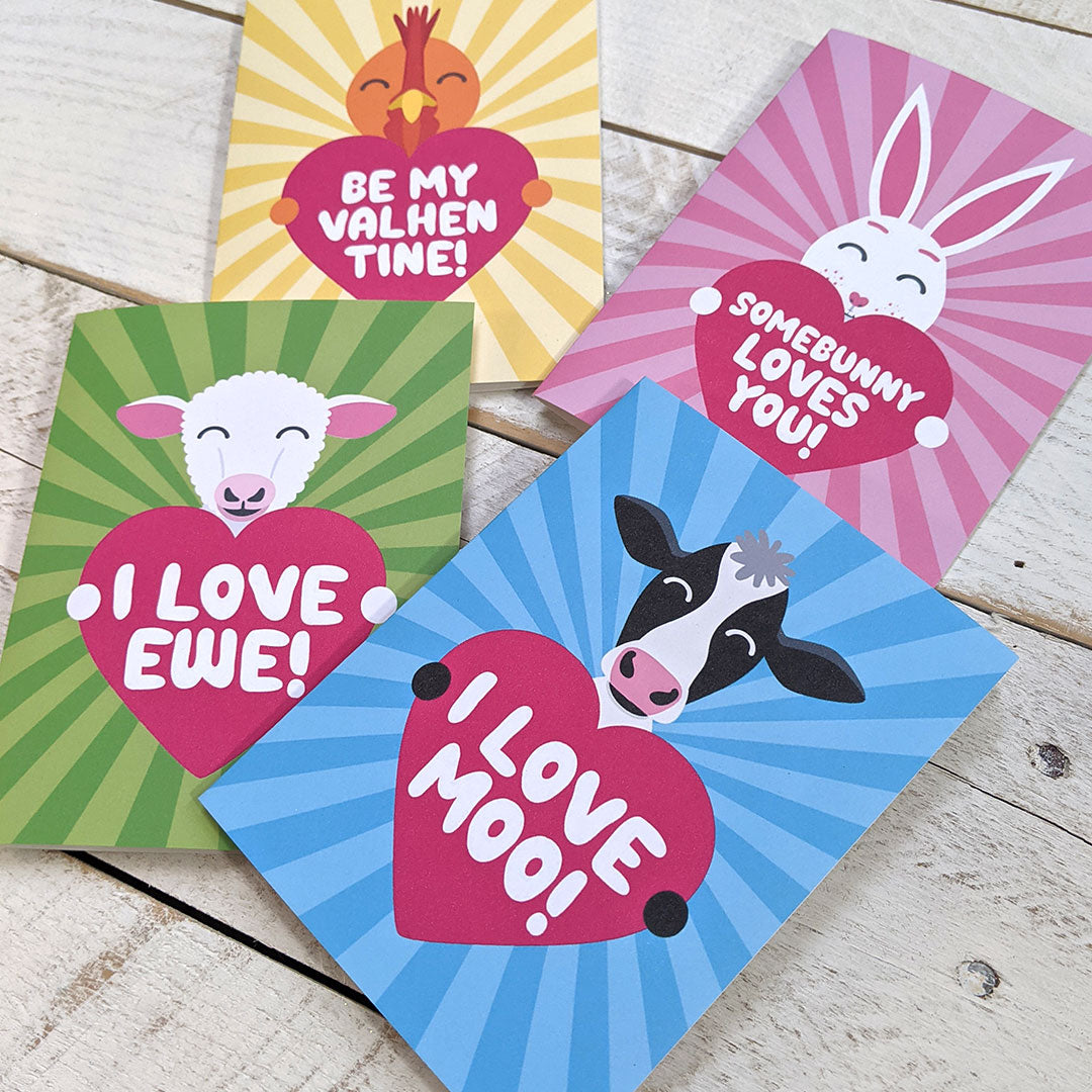 "I Love Moo!" Cow Valentine's Day Card, Recycled Anniversary Card ...