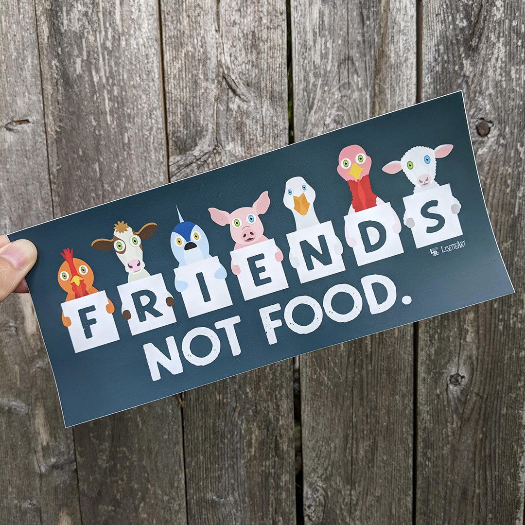 NEW Friends Not Food Bumper Stickers – LisetteArt Shop