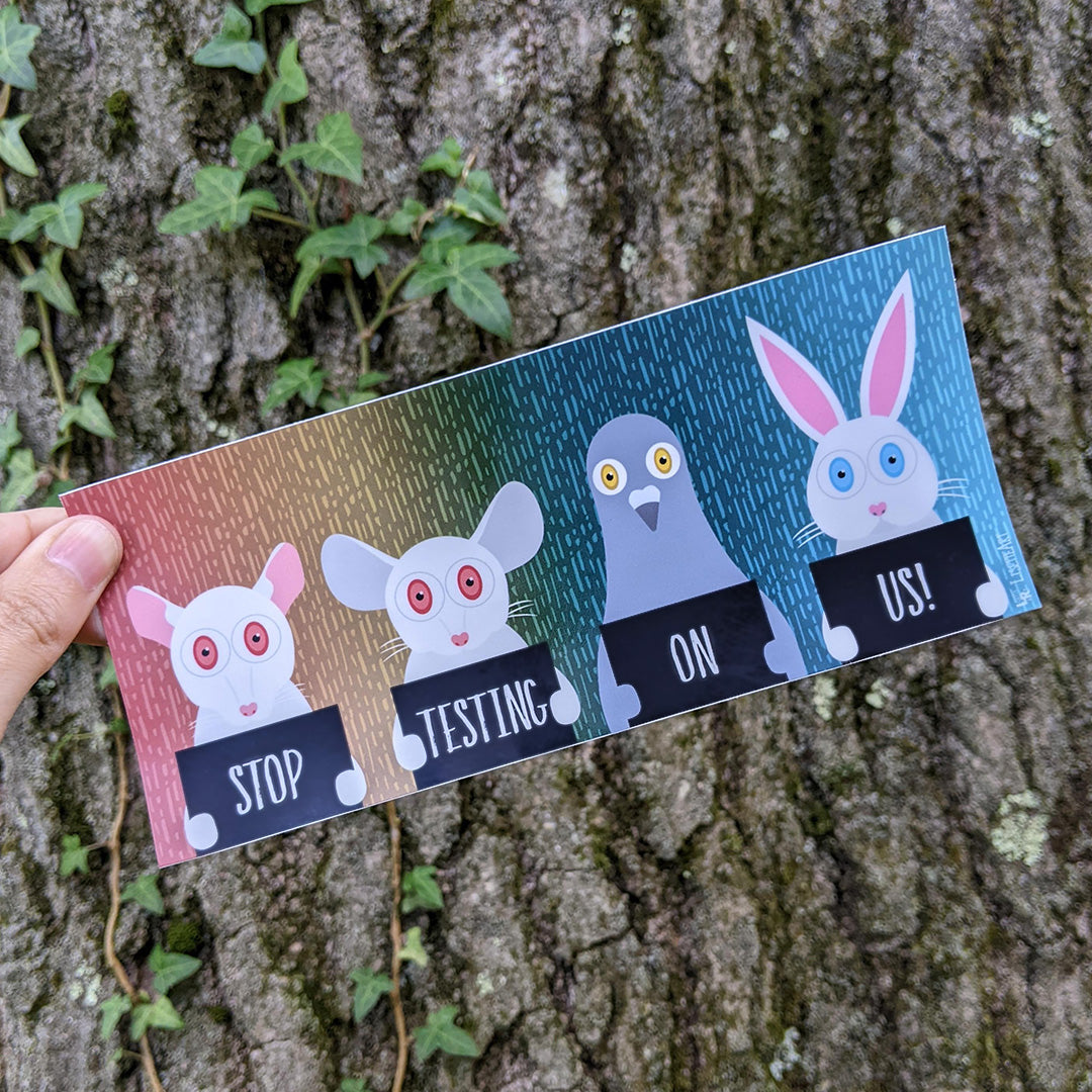 Stop Animal Testing - Bumper Sticker Drop – LisetteArt Shop